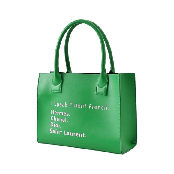 Bags | I Speak Fluent French Message Shoulder Tote Bag | Poshmark